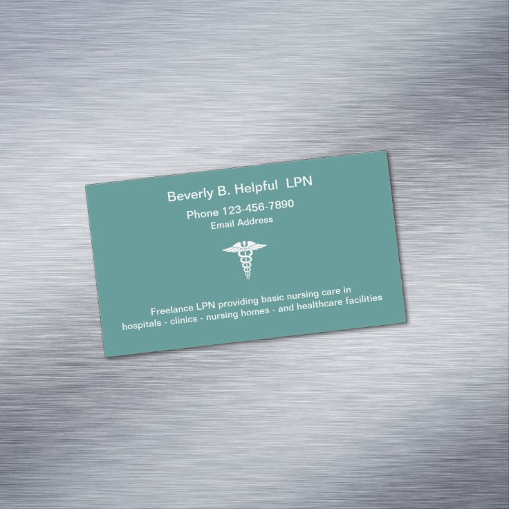 Simple Licensed Practical Nurse LPN Business Card Magnet | Zazzle