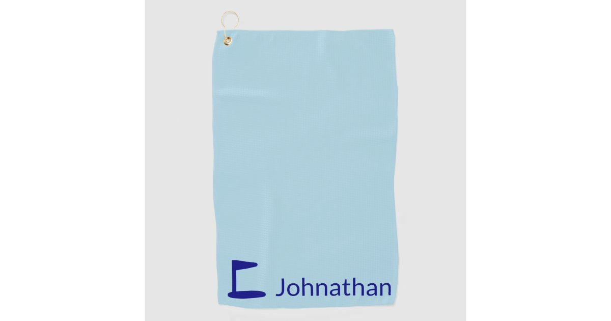 Simple Light Blue and Dark Blue Name Golf Flag Golf Towel | Zazzle