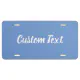 Simple Light Blue and White Script Text Template License Plate | Zazzle