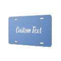 Simple Light Blue and White Script Text Template License Plate | Zazzle