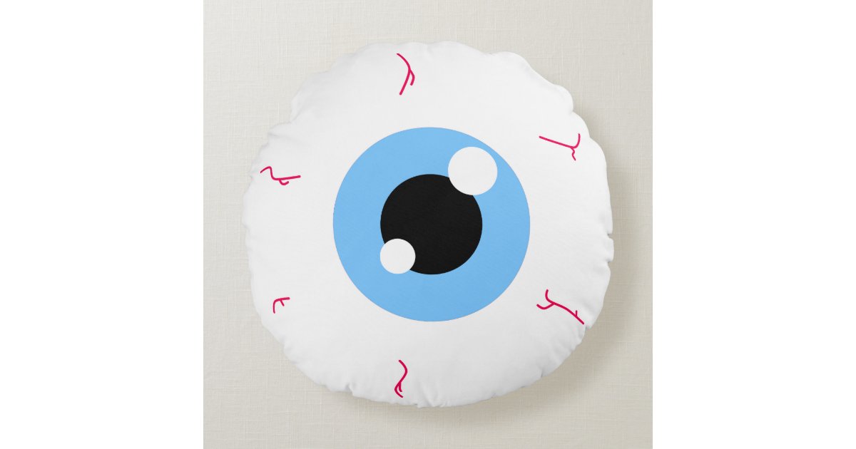 Simple Light Blue Eyeball Round Pillow | Zazzle