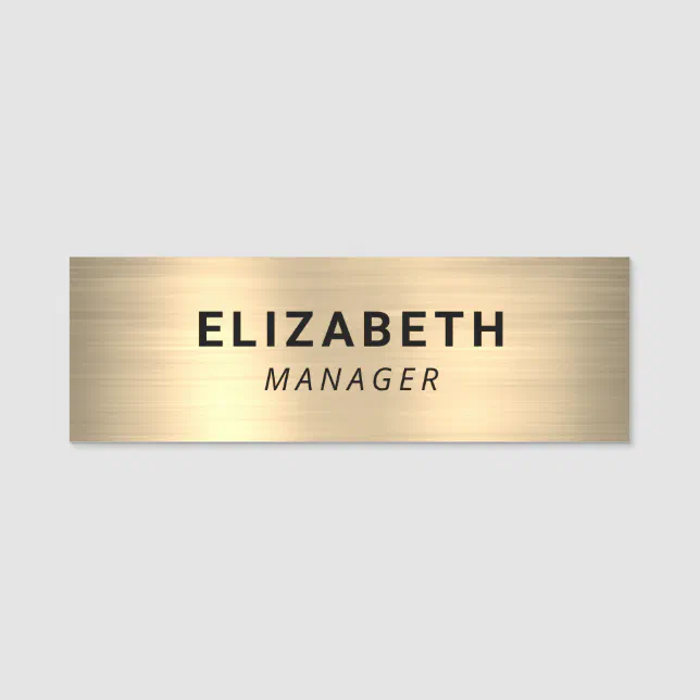 Simple Light Gold Name Tag | Zazzle