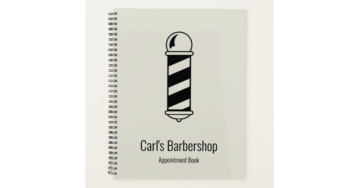 Simple Light Gray Barbershop Appointment Book Planner | Zazzle