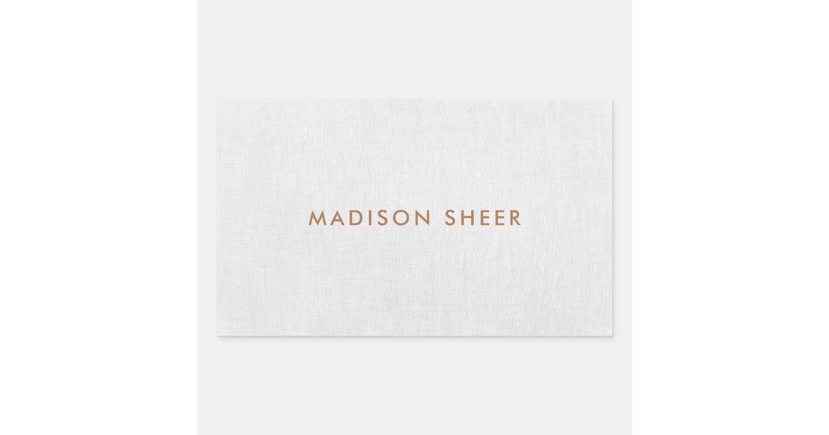 Simple, Light Gray Linen Minimalist Rectangular Sticker | Zazzle
