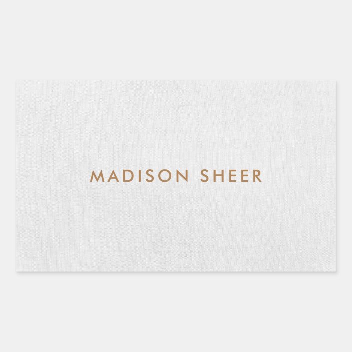 Simple, Light Gray Linen Minimalist Rectangular Sticker | Zazzle.com