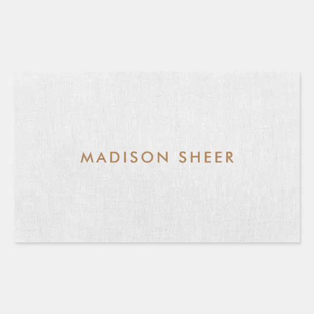Simple, Light Gray Linen Minimalist Rectangular Sticker | Zazzle