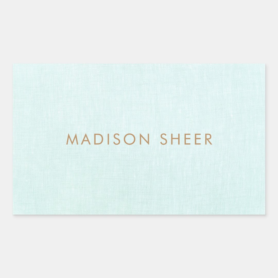 Simple, Light Turquoise Blue, Stylish Minimalist Rectangular Sticker ...