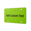 Simple Lime Green and Black Add Text Template License Plate | Zazzle
