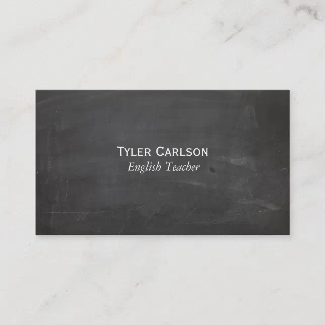 Simple Line Chalkboard Business Card | Zazzle