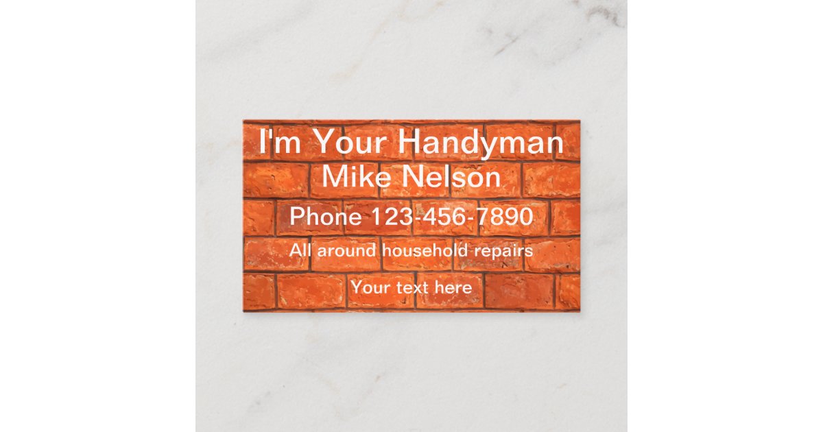 SImple Local Handyman Business Card | Zazzle