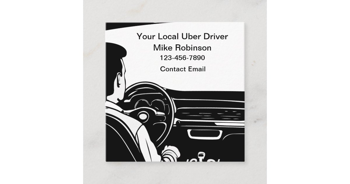 Simple Local Uber Driver Theme Business Cards | Zazzle