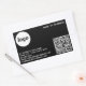 Simple Logo and QR Code Black Rectangular Sticker | Zazzle