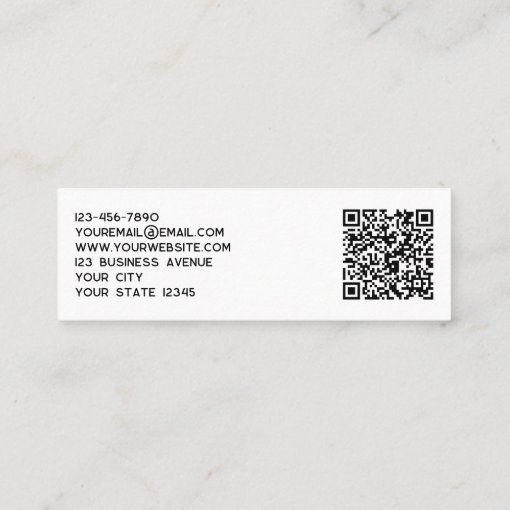 Simple Logo and QR Code Mini Business Card | Zazzle