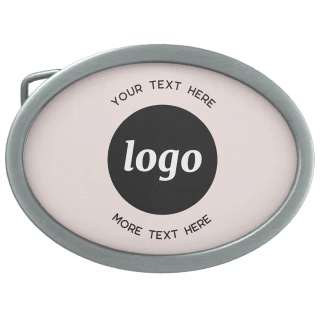 Simple Logo and Text Blush Pink Business Belt Buckle | Zazzle