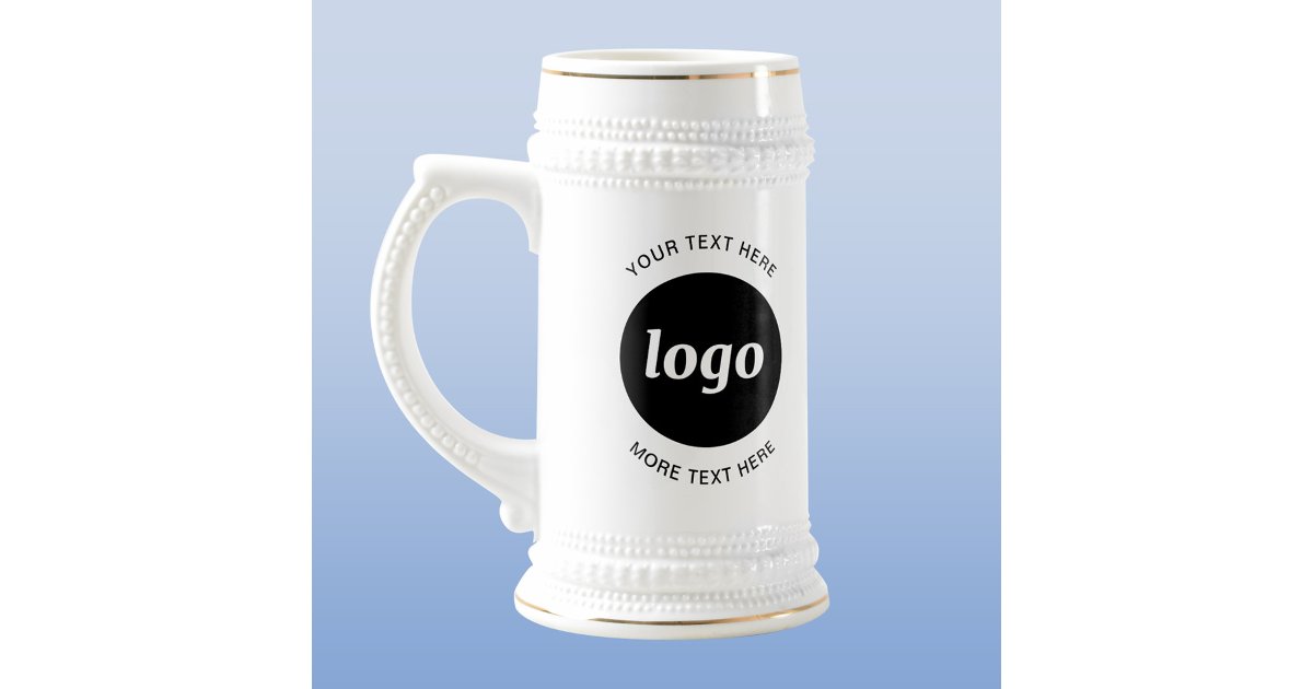 Simple Logo and Text Business Beer Stein | Zazzle
