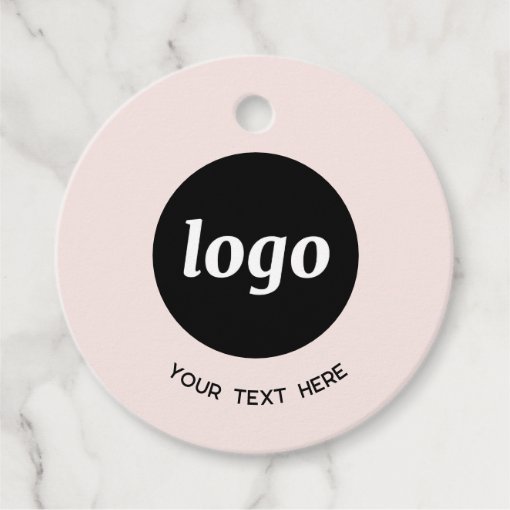 Simple Logo and Text Business Blush Pink Price Tag | Zazzle