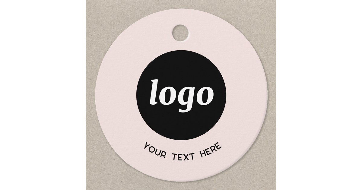 Simple Logo and Text Business Blush Pink Price Tag | Zazzle