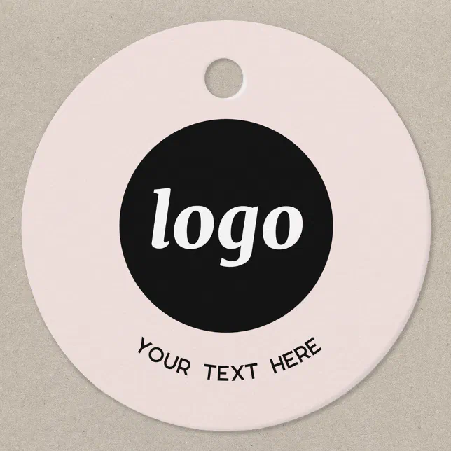 Simple Logo and Text Business Blush Pink Price Tag | Zazzle