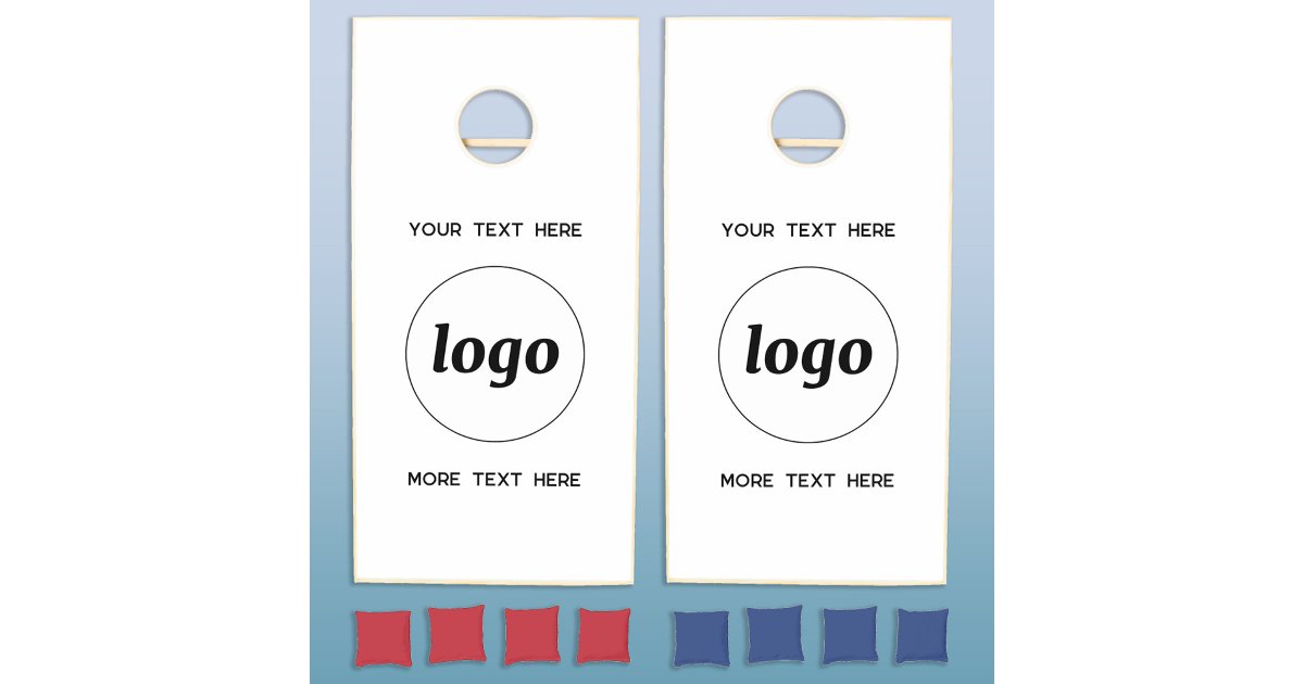 Simple Logo and Text Business Branding Cornhole Set | Zazzle