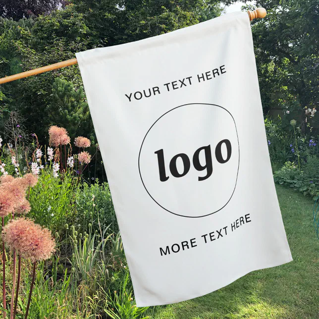 Simple Logo and Text Business Branding House Flag | Zazzle