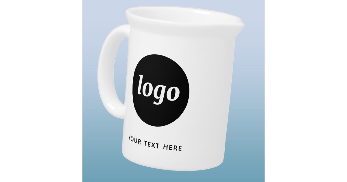 Simple Logo and Text Business Branding Promotional Beverage Pitcher ...