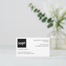 Simple Logo and Text Business Card | Zazzle