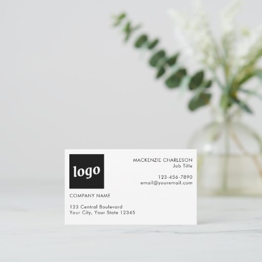 Simple Logo and Text Business Card | Zazzle
