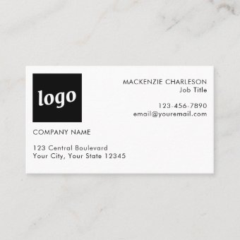 Simple Logo and Text Business Card | Zazzle