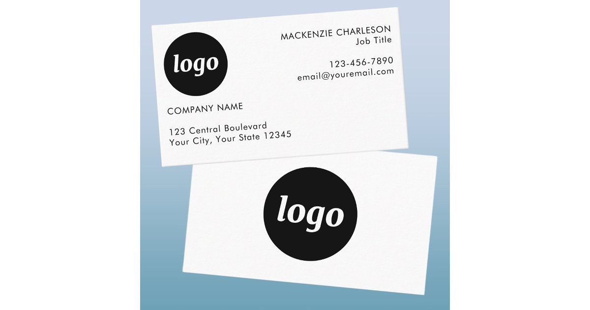Simple Logo and Text Business Card | Zazzle