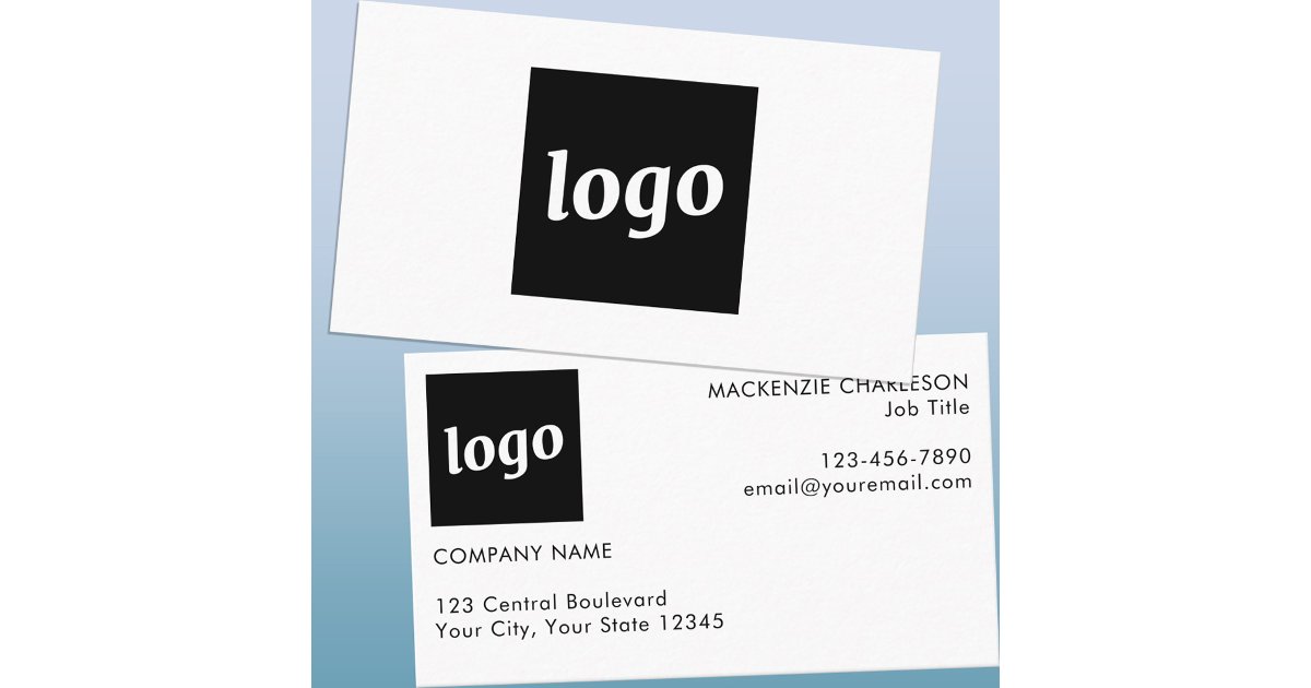 Simple Logo and Text Business Card | Zazzle