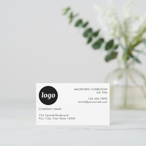 Simple Logo and Text Business Card | Zazzle