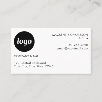 Simple Logo and Text Business Card | Zazzle