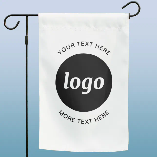 Simple Logo and Text Business Garden Flag | Zazzle