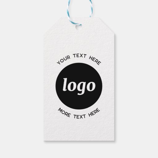 Simple Logo and Text Business Gift Tags | Zazzle