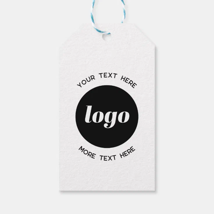 Simple Logo and Text Business Gift Tags | Zazzle