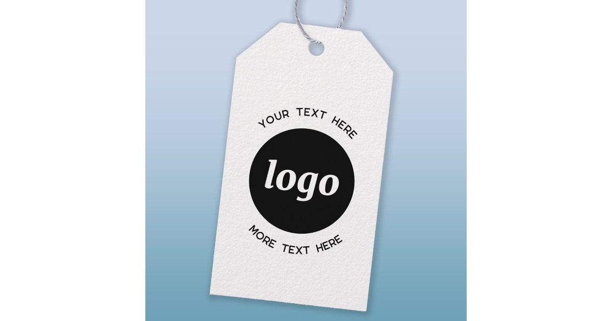 Simple Logo and Text Business Gift Tags | Zazzle