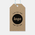 Simple Logo and Text Business Kraft Gift Tags | Zazzle