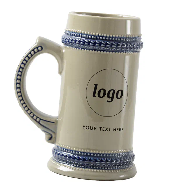 Simple Logo and Text Business Promotional Beer Stein | Zazzle