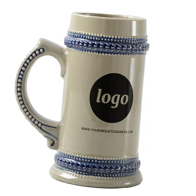 Simple Logo and Text Business Promotional Beer Stein | Zazzle