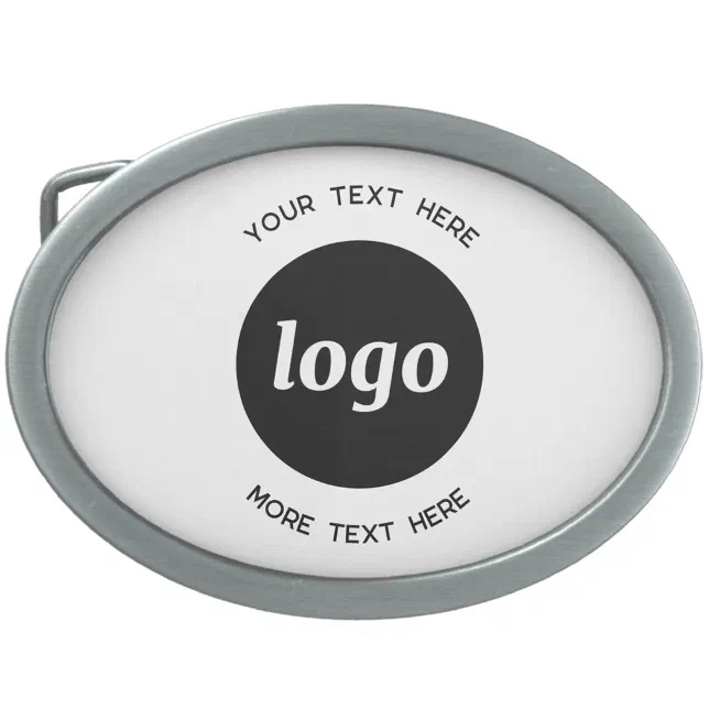 Simple Logo and Text Business Promotional Belt Buckle | Zazzle