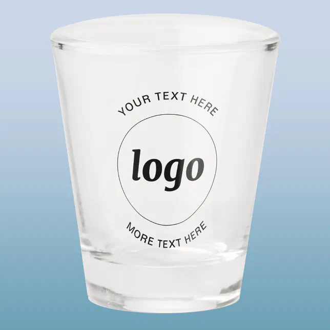 Simple Logo and Text Business Promotional Branding Shot Glass | Zazzle