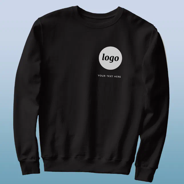 Simple Logo and Text Business Promotional Crest Sweatshirt | Zazzle