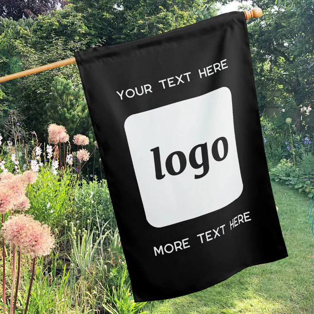 Simple Logo and Text Business Promotional House Flag | Zazzle