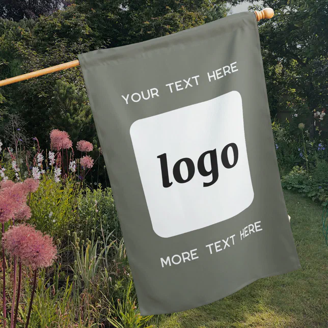 Simple Logo and Text Business Promotional House Flag | Zazzle