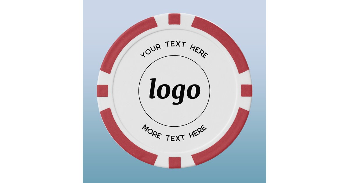 Simple Logo and Text Business Promotional Poker Chips | Zazzle