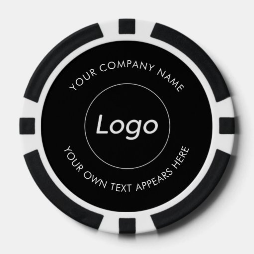 Simple Logo and Text Business Promotional QR code Poker Chips | Zazzle
