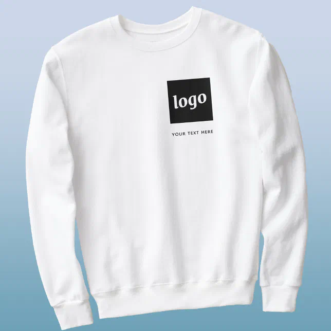 Simple Logo and Text Business Promotional Sweatshirt | Zazzle