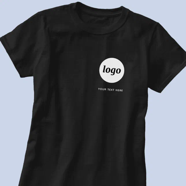 Simple Logo and Text Business Promotional T-Shirt | Zazzle