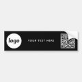 Simple Logo and Text Business QR Code Promotional Bumper Sticker | Zazzle