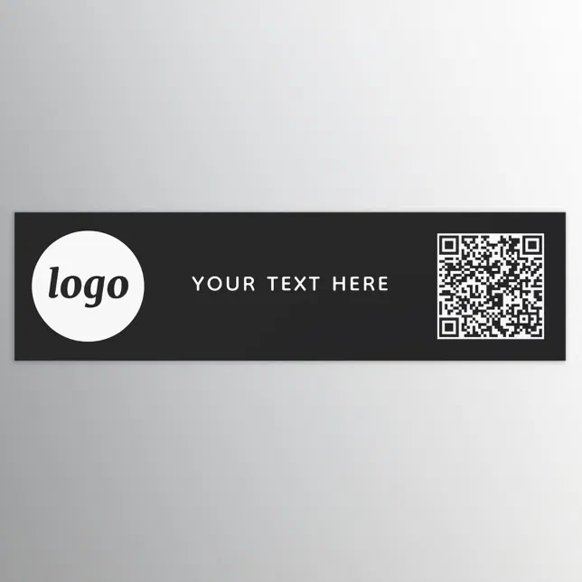 Simple Logo and Text Business QR Code Promotional Car Magnet | Zazzle